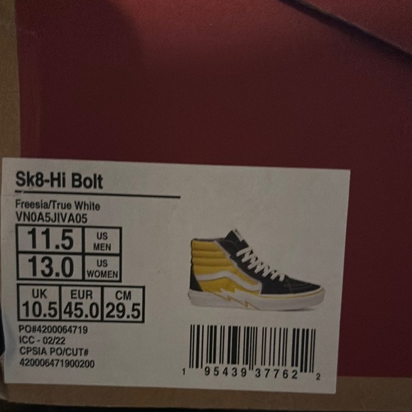 Vans | Shoes | Vans Sk8hi Bolt Sneakers Yellow And Black | Poshmark